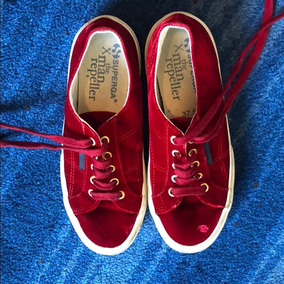 Superga | Shoes | Red Velvet Superga Sneaker | Poshmark